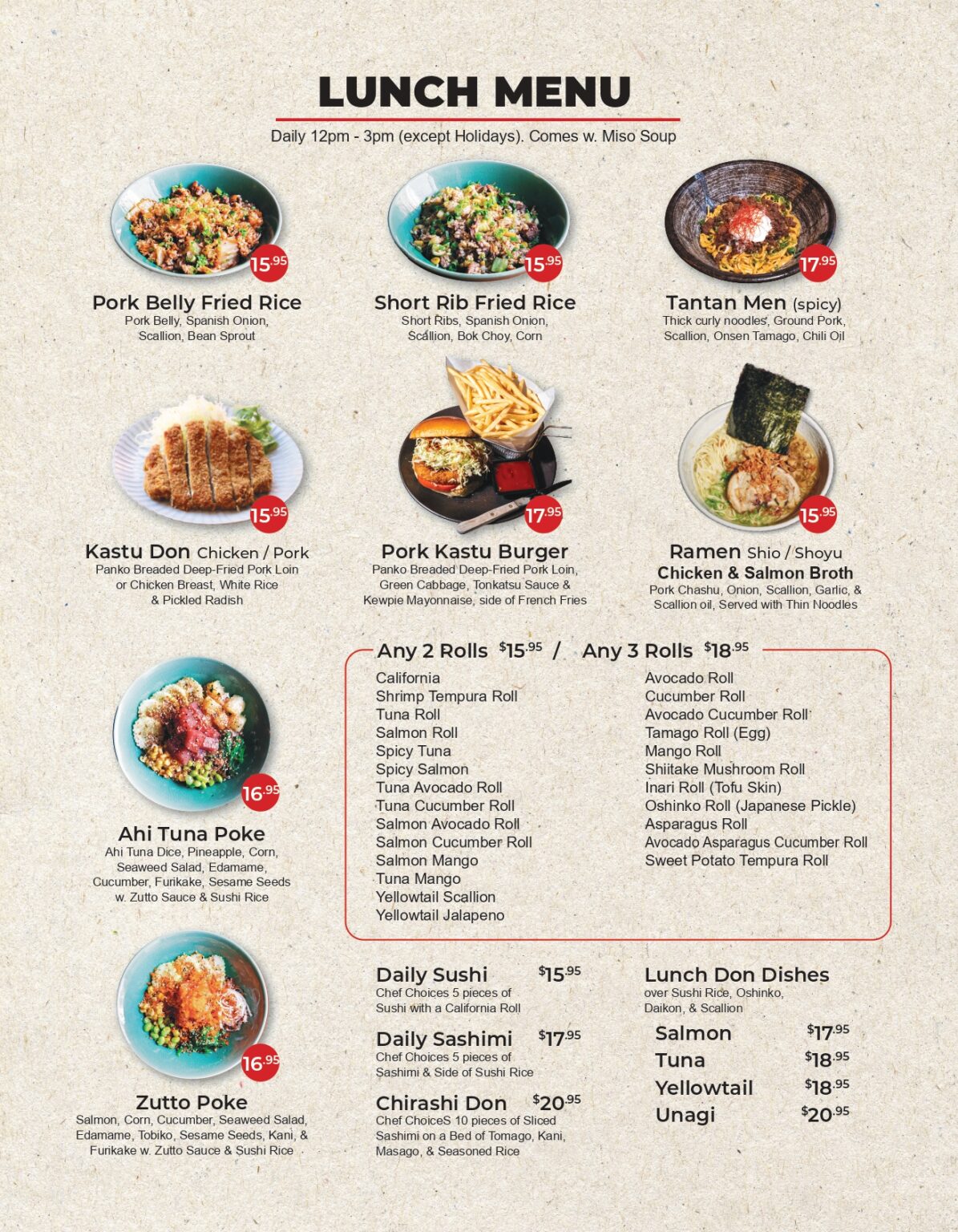 Food Menu - Zutto Japanese Sushi Ramen Bar | Nolita NYC